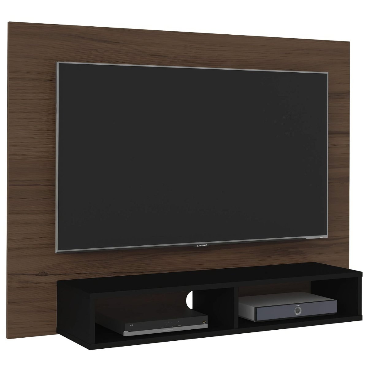Painel para TV 50 Flash com Nicho - Amêndoa / Preto