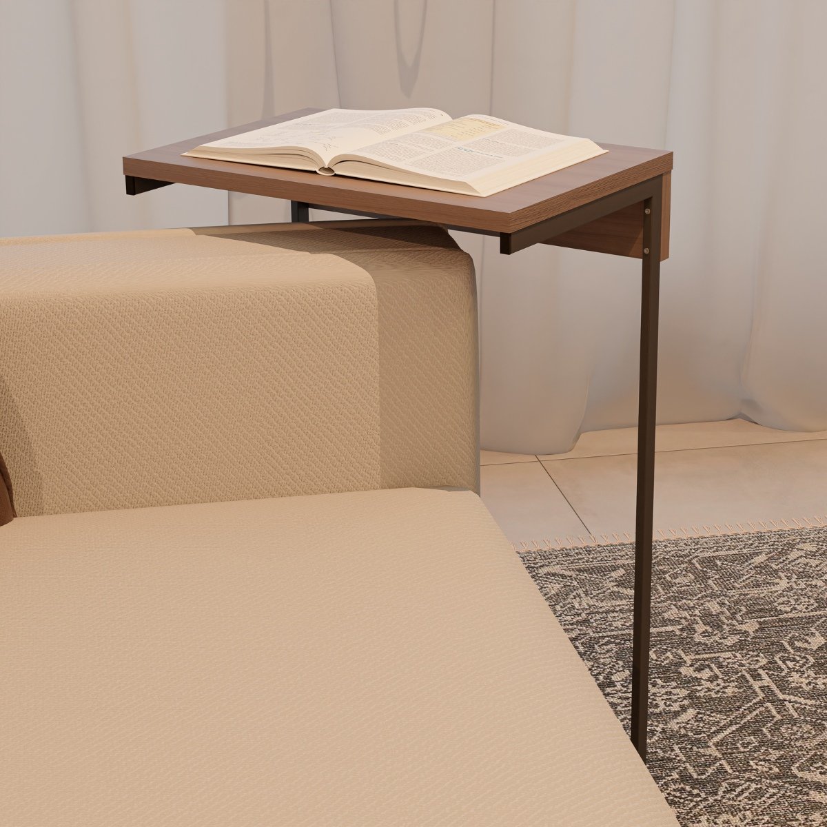 Mesa Lateral de Apoio para Notebook Delin - Corazzi/Preto
