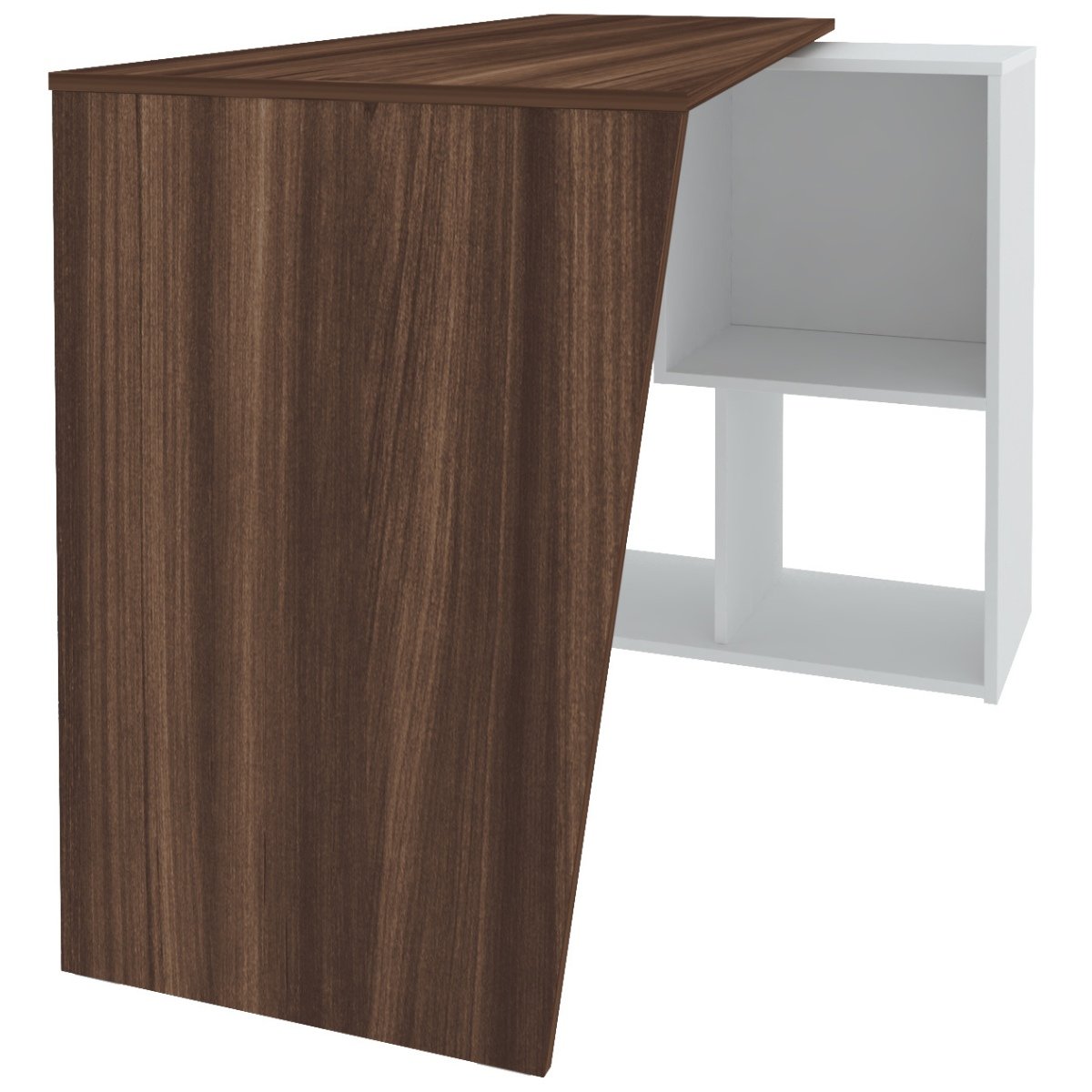 Escrivaninha Multifuncional Com 4 Nichos Urban - Ipê/Branco