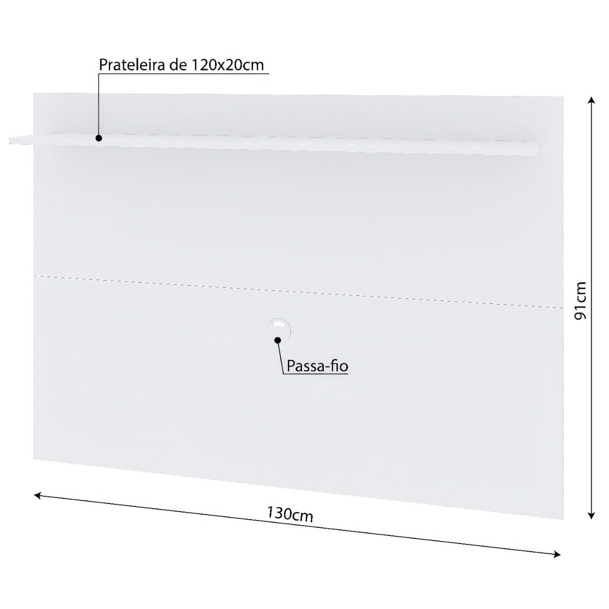 Painel TV 50 Com Prateleira Columbia - Branco