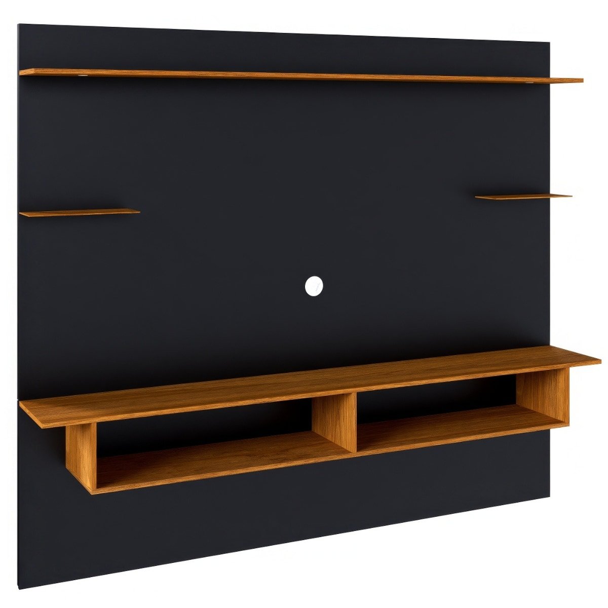 Painel TV 50 2 Nichos Viena - Preto/Freijó