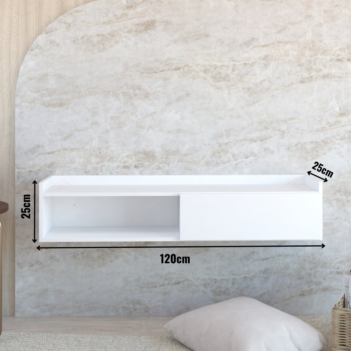 Rack Suspenso para TV 50 Polegadas Atena - Branco