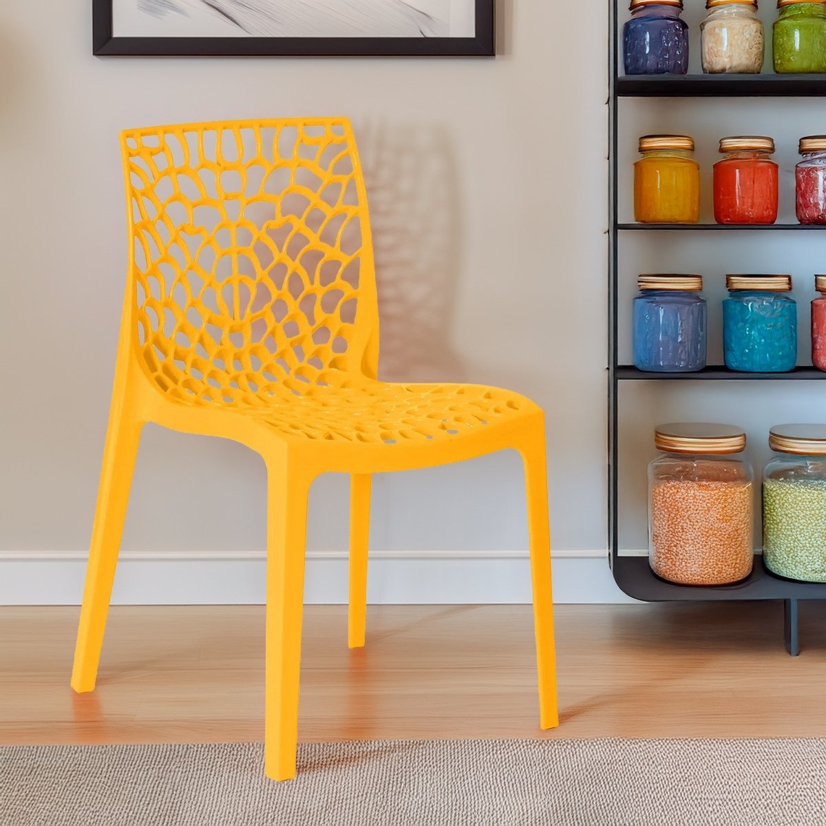 Cadeira de Jantar 100% em Polipropileno - Gruvyer - Amarelo