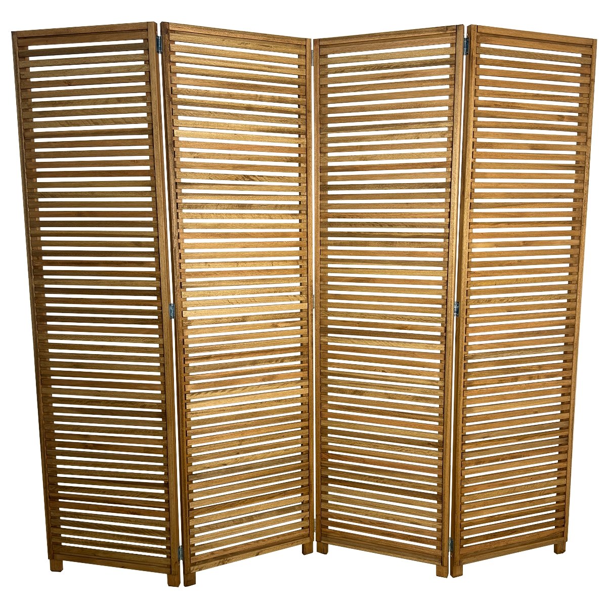 Biombo Decorativo de Madeira 4 Folhas Ripado Sanfonado - Maju
